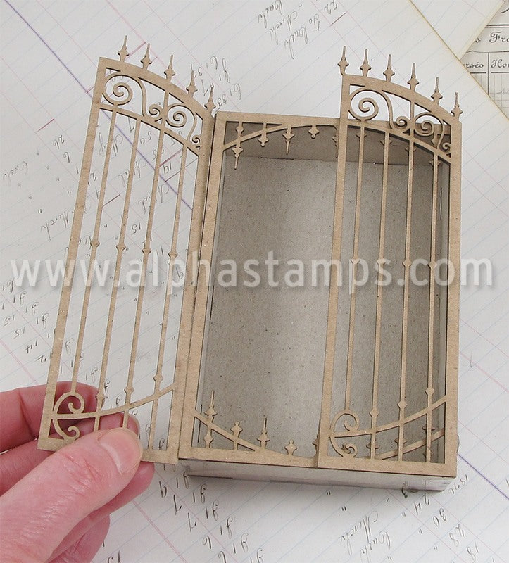 Wrought Iron Gate for 3x4.5 Shadowbox* | Alpha Stamps